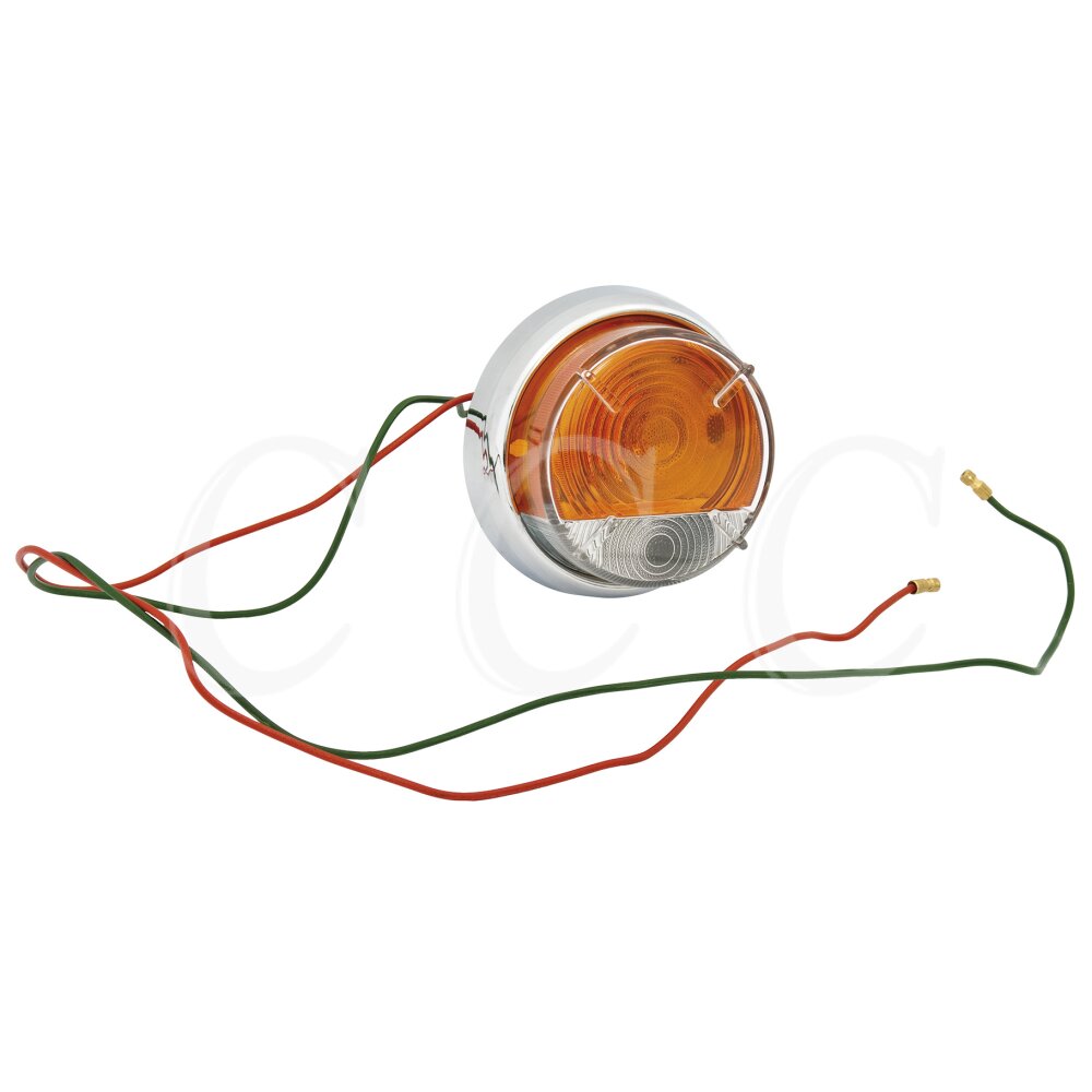 SIDE/INDICATOR LAMP, ROUND COMPLETE, WHITE/ORANGE, L632, L52572 - You
