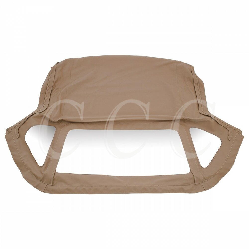 Hood, folding frame, vinyl, OE grade, beige, with header rail, zip ou