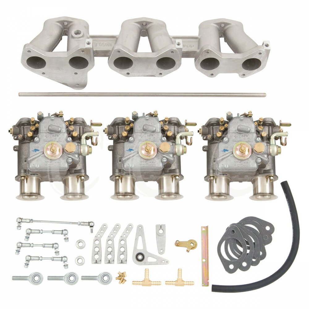 CARBURETTOR CONVERSION KIT, TRIPLE WEBER 40 DCOE, FAST ROAD - Your Sh